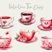 Valentine Tea Party Clip Art. Heart & Flowers Tea Cup Bundle. Love Tea ...