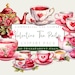 Valentine Tea Party Clip Art. Heart & Flowers Tea Cup Bundle. Love Tea ...