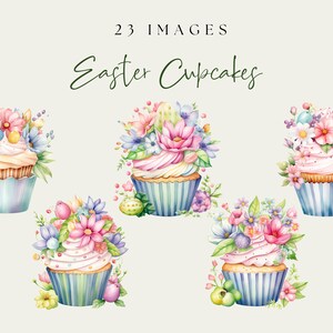 Easter Cupcake Clipart. Pastel Spring Cupcake Images. High Quality Pngs ...