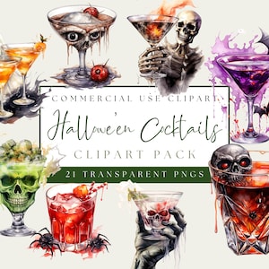Halloween Cocktail Clipart. Spooky Halloween Drinks. PNG Clipart ...