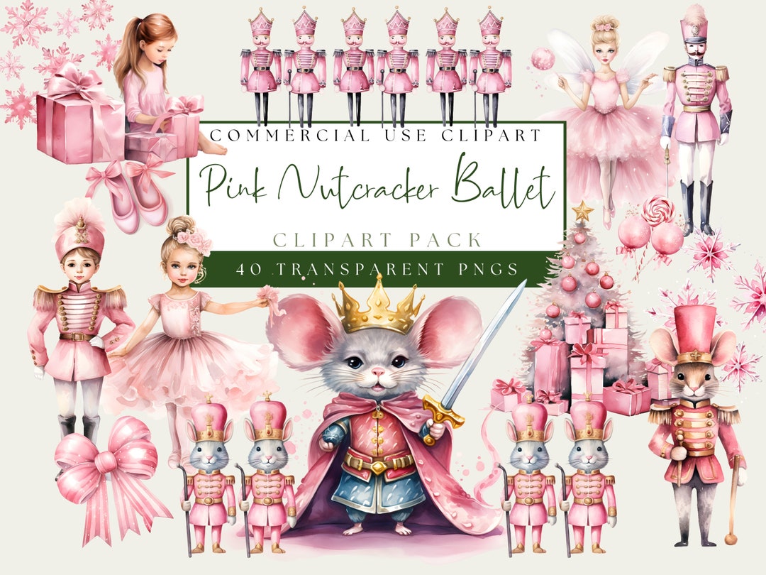 Pink Watercolor Nutcracker Clipart. Christmas Pastel Nutcracker Ballet ...