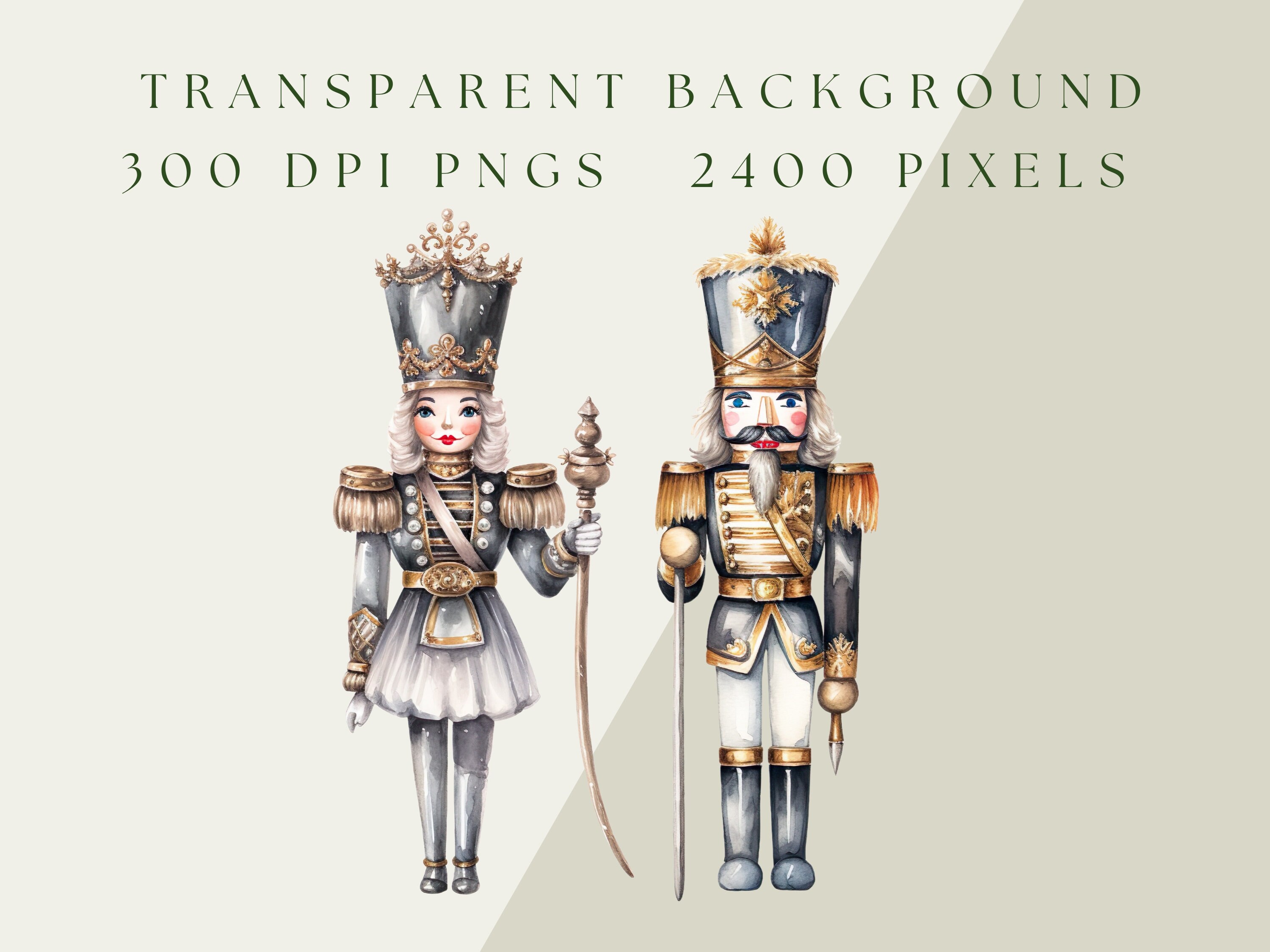 Christmas Nutcracker Clip Art. Watercolor Winter PNG. Xmas Decor ...