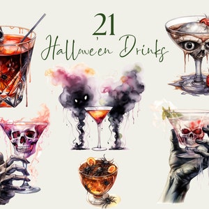 Halloween Cocktail Clipart. Spooky Halloween Drinks. PNG Clipart ...