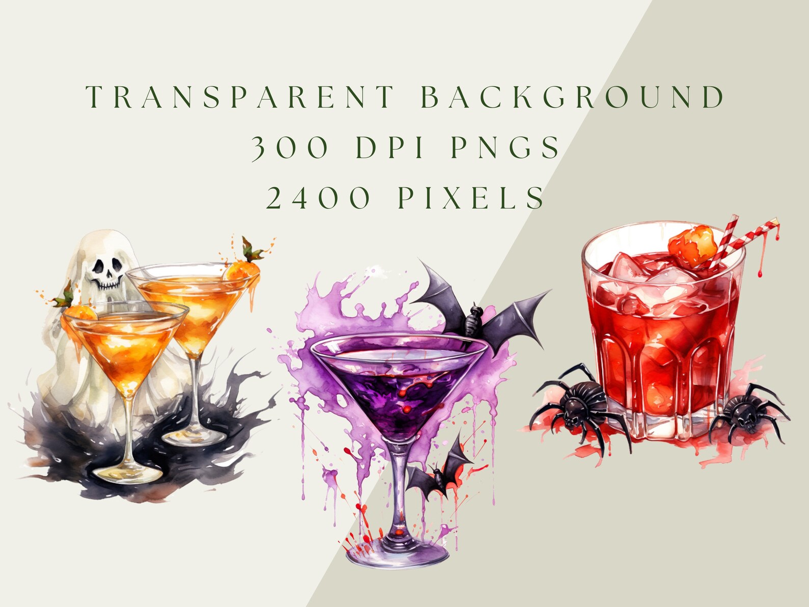 Halloween Cocktail Clipart. Spooky Halloween Drinks. PNG Clipart ...