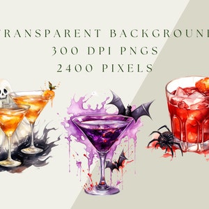 Halloween Cocktail Clipart. Spooky Halloween Drinks. PNG Clipart ...