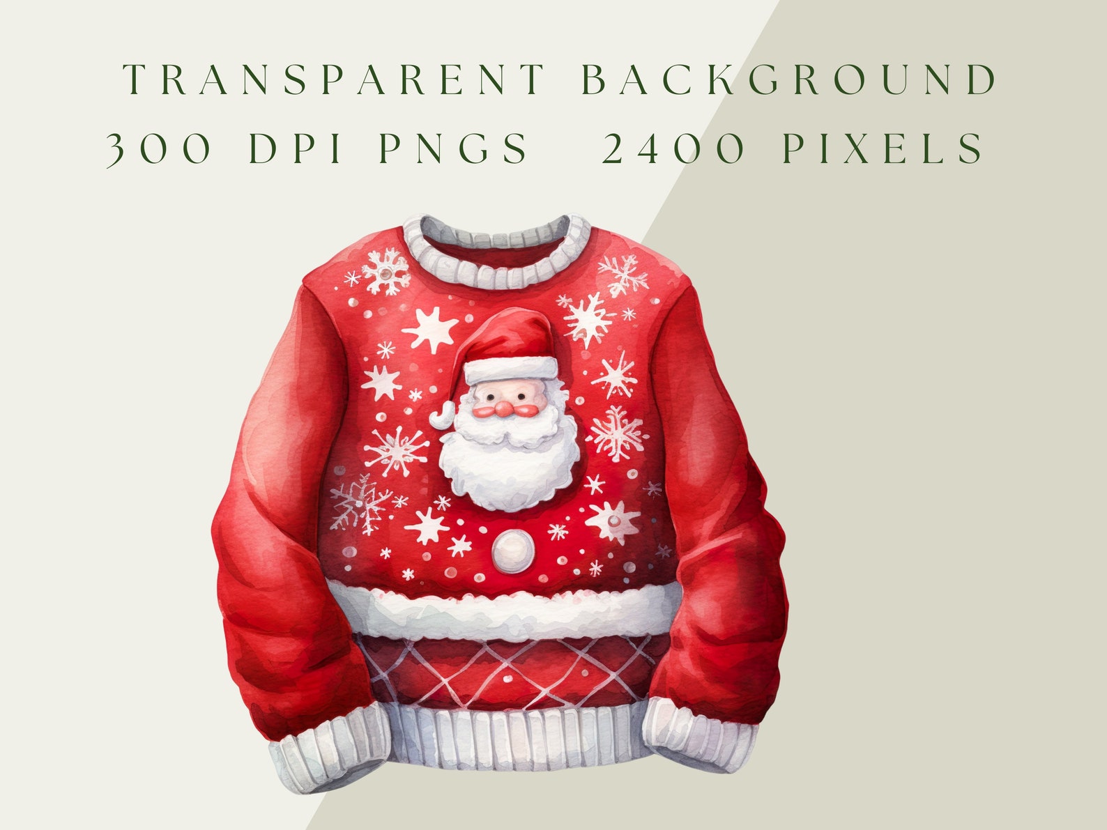 Christmas Jumper Clipart PNG. Watercolor Ugly Christmas Sweater Day ...