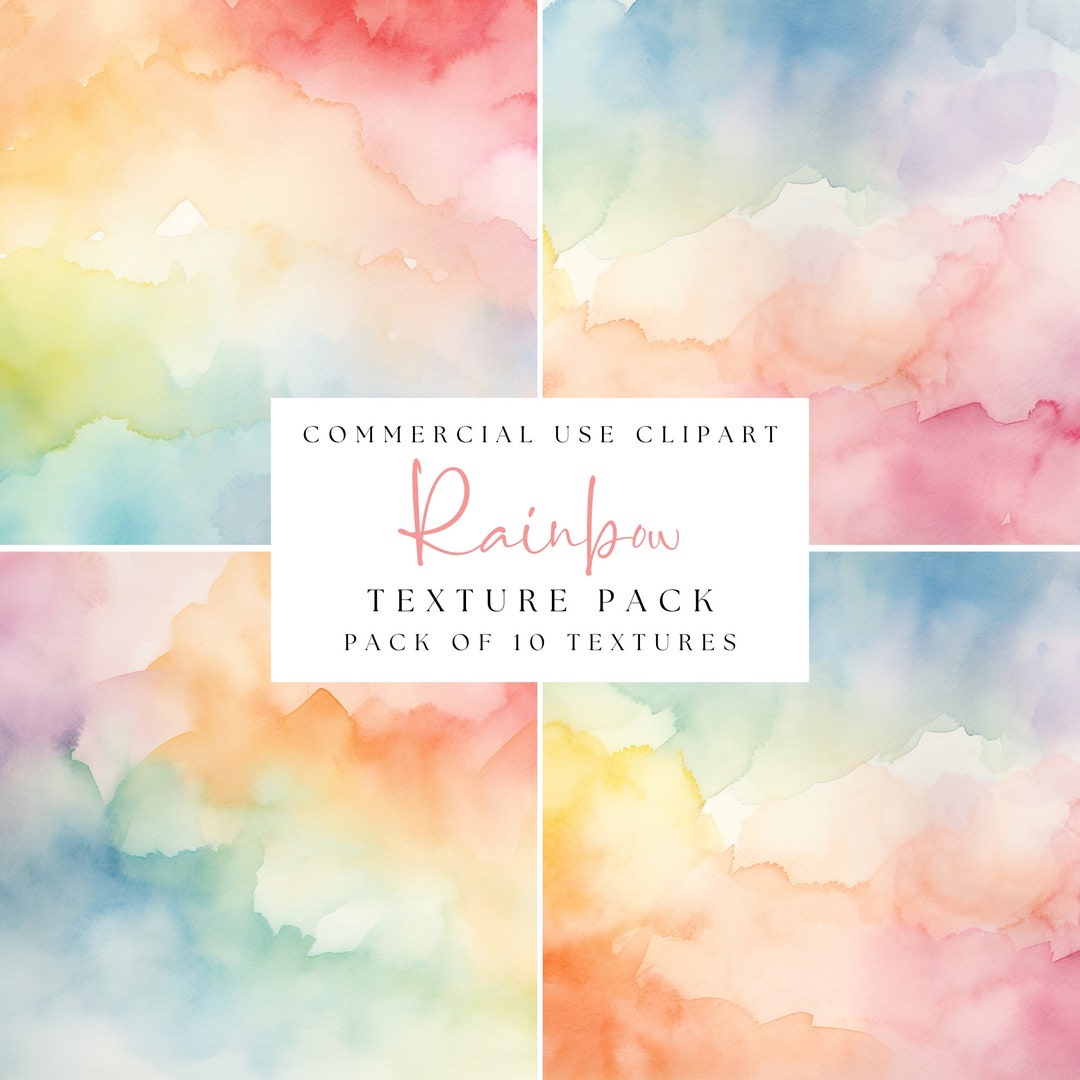 Rainbow Abstract Texture Clipart. Colorful Watercolor Background. JPEG ...
