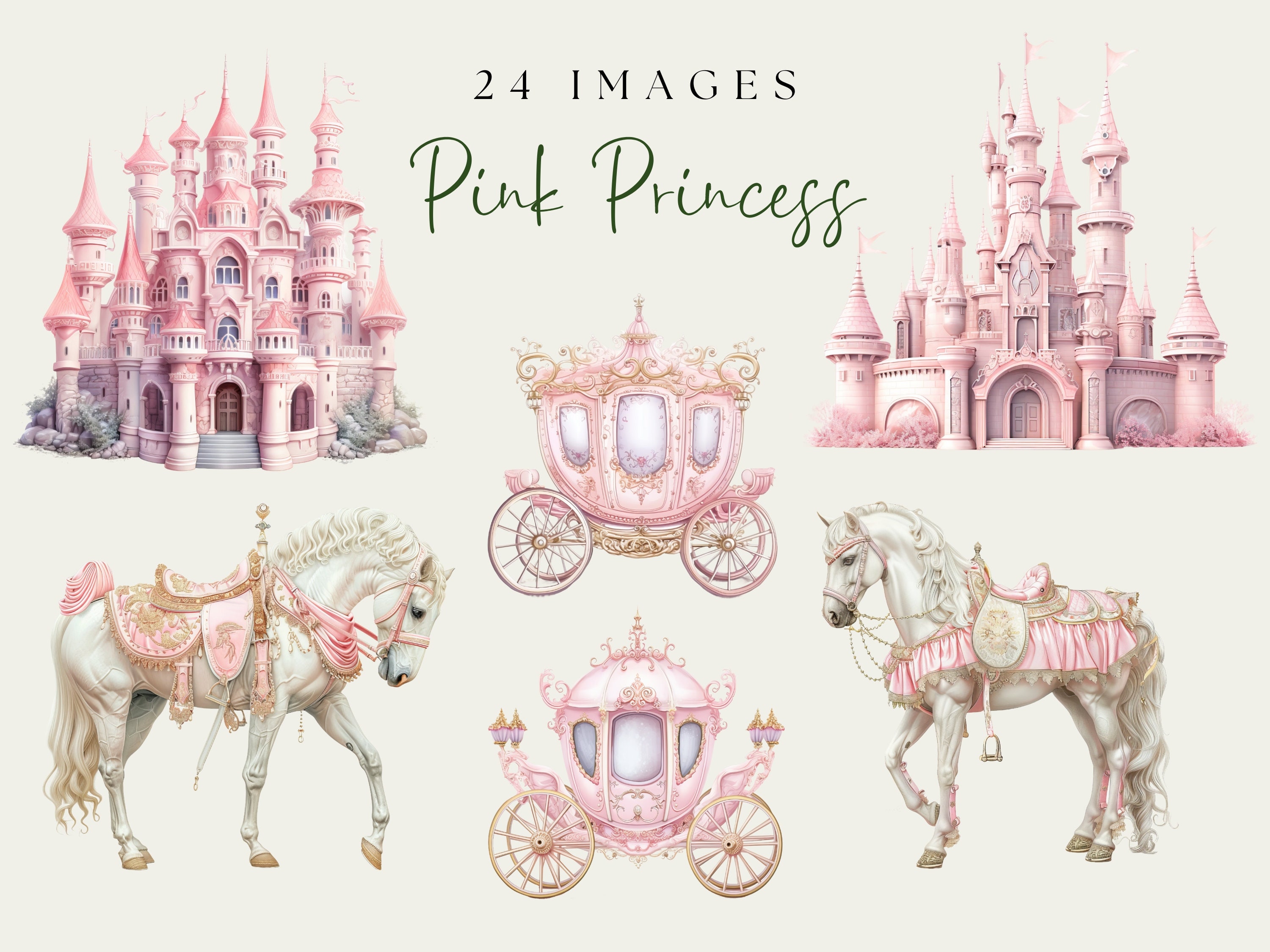Pink Princess Watercolor Clipart. Royalty Pngs. Elegant Princess ...