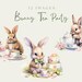 Easter Tea Clipart. Cute Spring Baby Bunny Having Tea Bundle. Easter ...