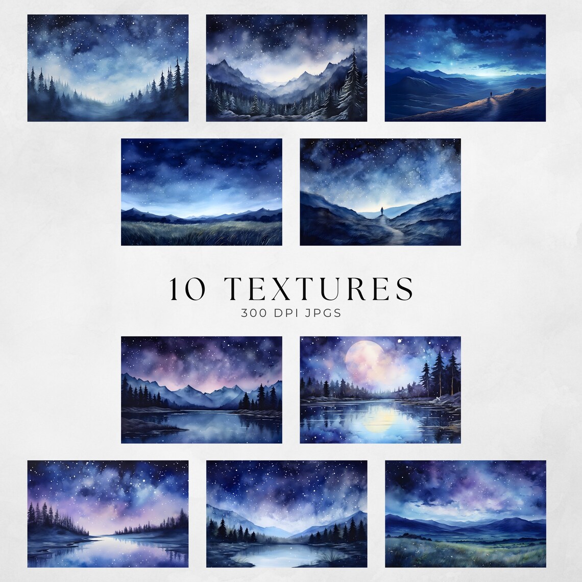 Nightsky Texture Clipart. Night Sky Starry Backgrounds. Night - Etsy