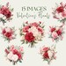 Valentine Watercolor Flowers Clipart Pack. Valentines Day Flower Images ...
