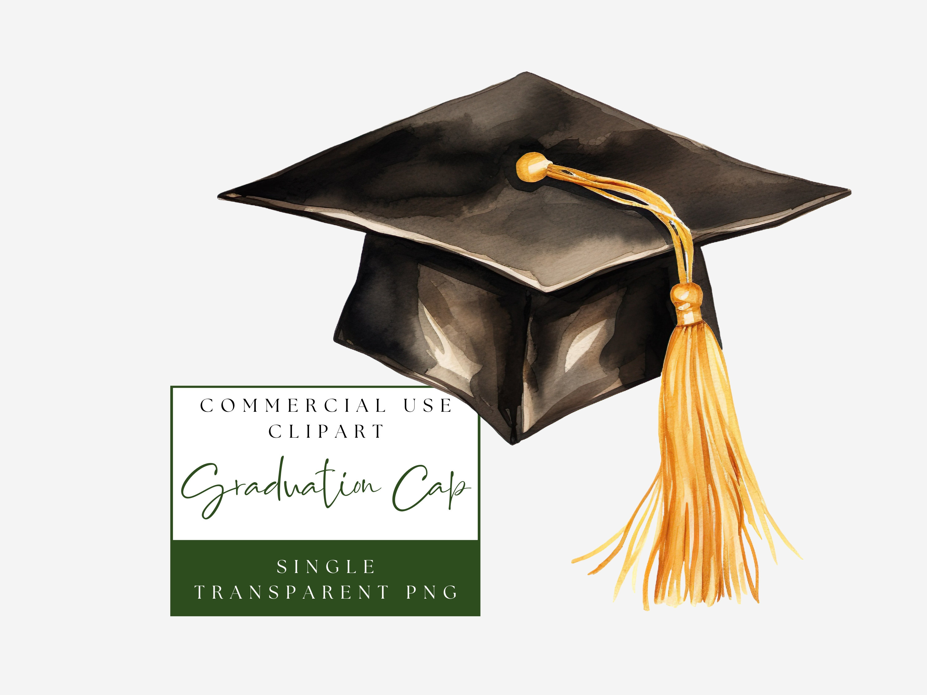 Graduation Tassel Clipart. Watercolor 2024 Graduation Cap PNG. College ...