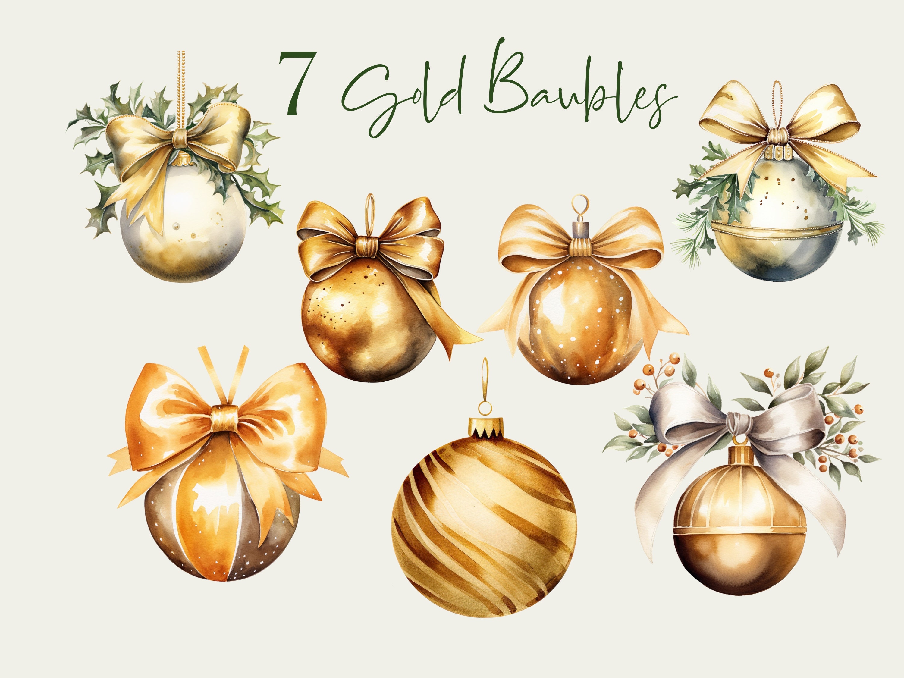 Blue and Gold Xmas Baubles PNG. Watercolor Christmas Ornaments Clip Art ...