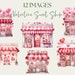Valentine Candy Shop Clipart. Pink & Red Valentine Sweet Shop PNG ...