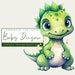 Baby Trex Clip Art. Watercolor PNG Image. Dinosaur Graphic. - Etsy