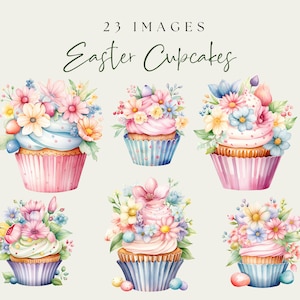 Easter Cupcake Clipart. Pastel Spring Cupcake Images. High Quality Pngs ...