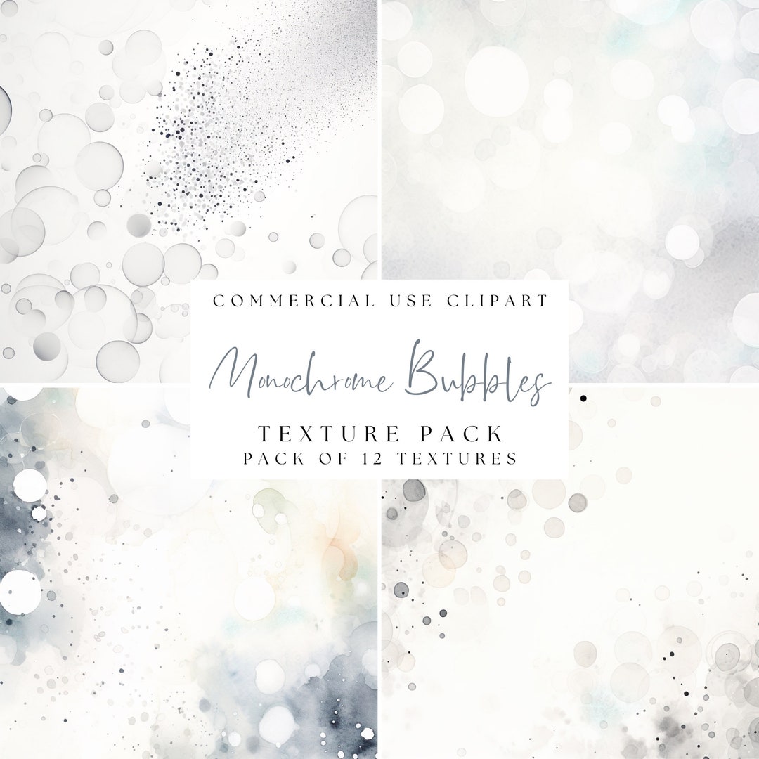 Monochrome Bubbles Texture. White & Black Digital Images. Portrait ...