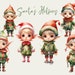 Christmas Elves Clip Art. Watercolor Santa's Helpers Xmas PNG. Holiday ...