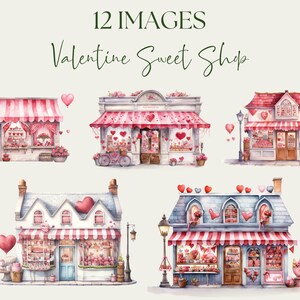 Valentine Candy Shop Clipart. Pink & Red Valentine Sweet Shop PNG ...