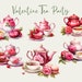Valentine Tea Party Clip Art. Heart & Flowers Tea Cup Bundle. Love Tea ...