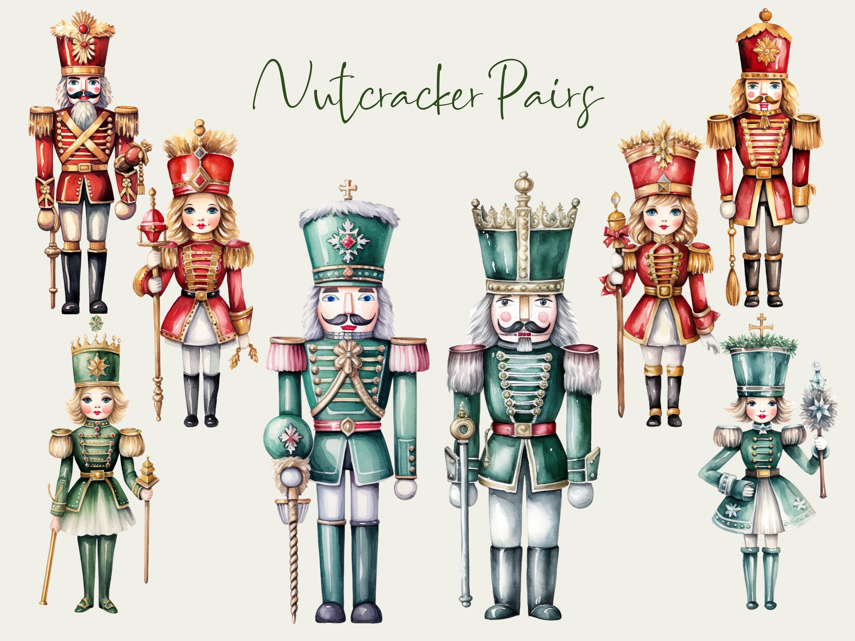 Christmas Nutcracker Clip Art. Watercolor Winter PNG. Xmas Decor ...