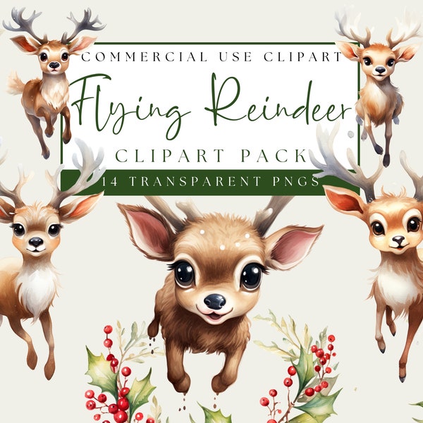 Flying Reindeer - Etsy