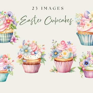 Easter Cupcake Clipart. Pastel Spring Cupcake Images. High Quality Pngs ...