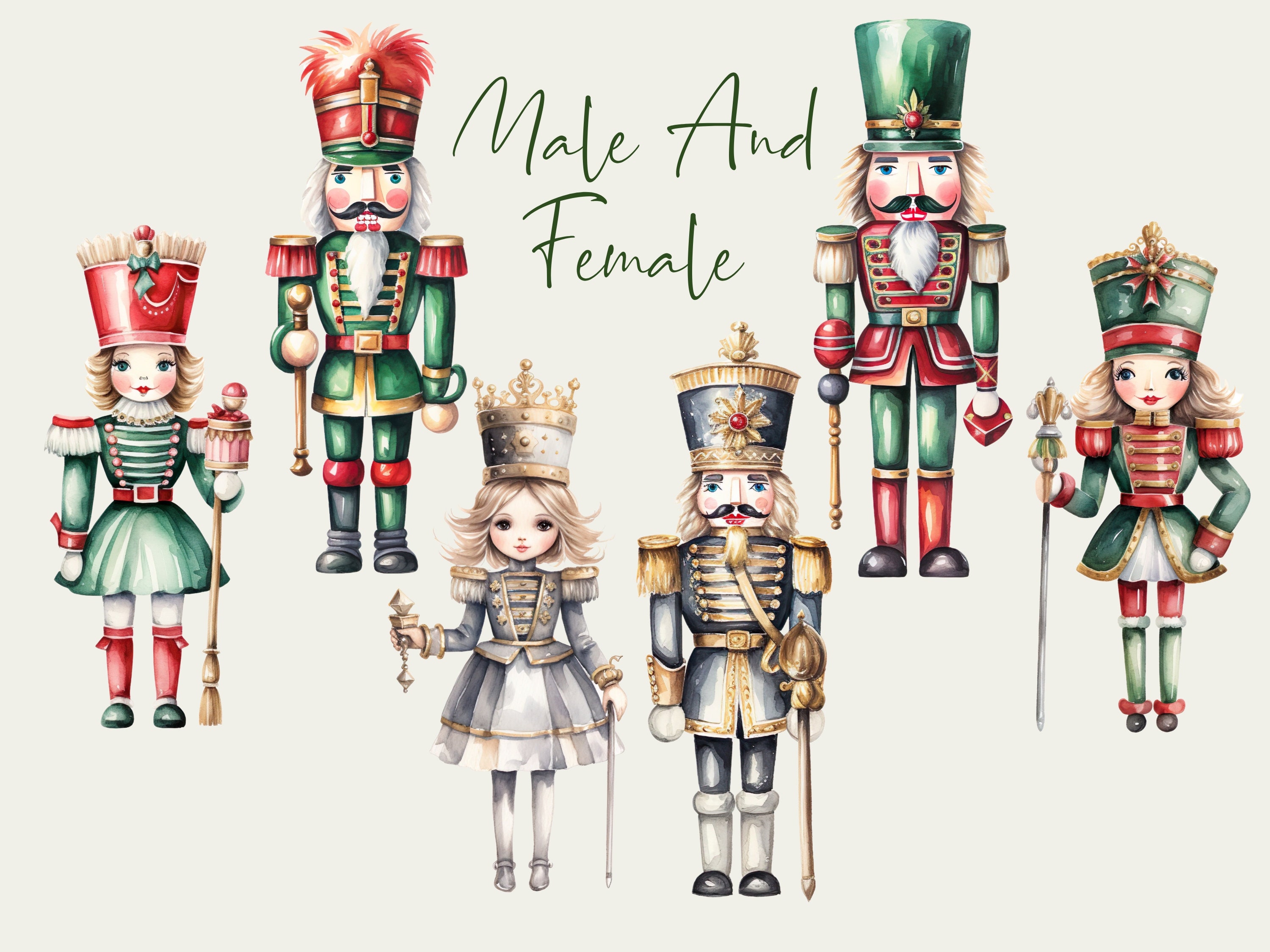 Christmas Nutcracker Clip Art. Watercolor Winter PNG. Xmas Decor ...