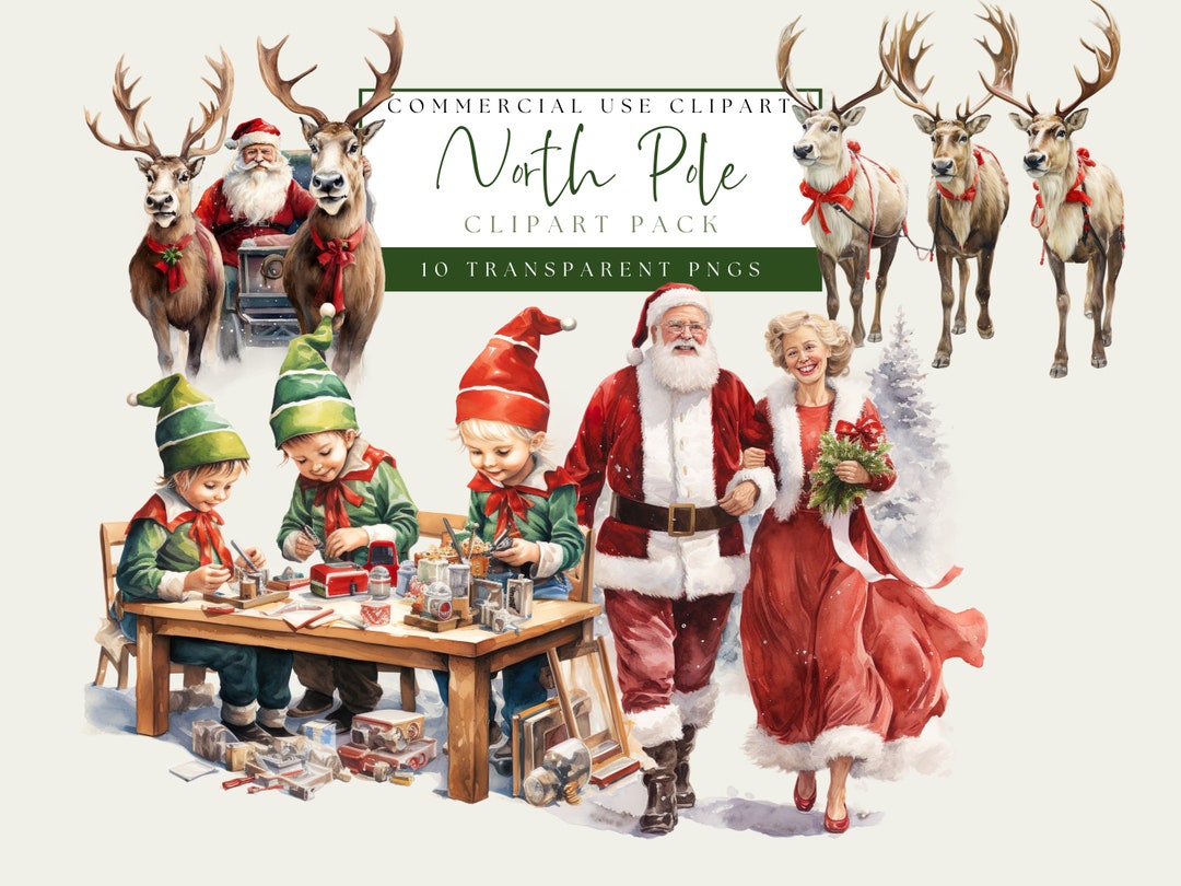 North Pole Clip Art. Christmas Images. Santa Village PNG. Elves ...