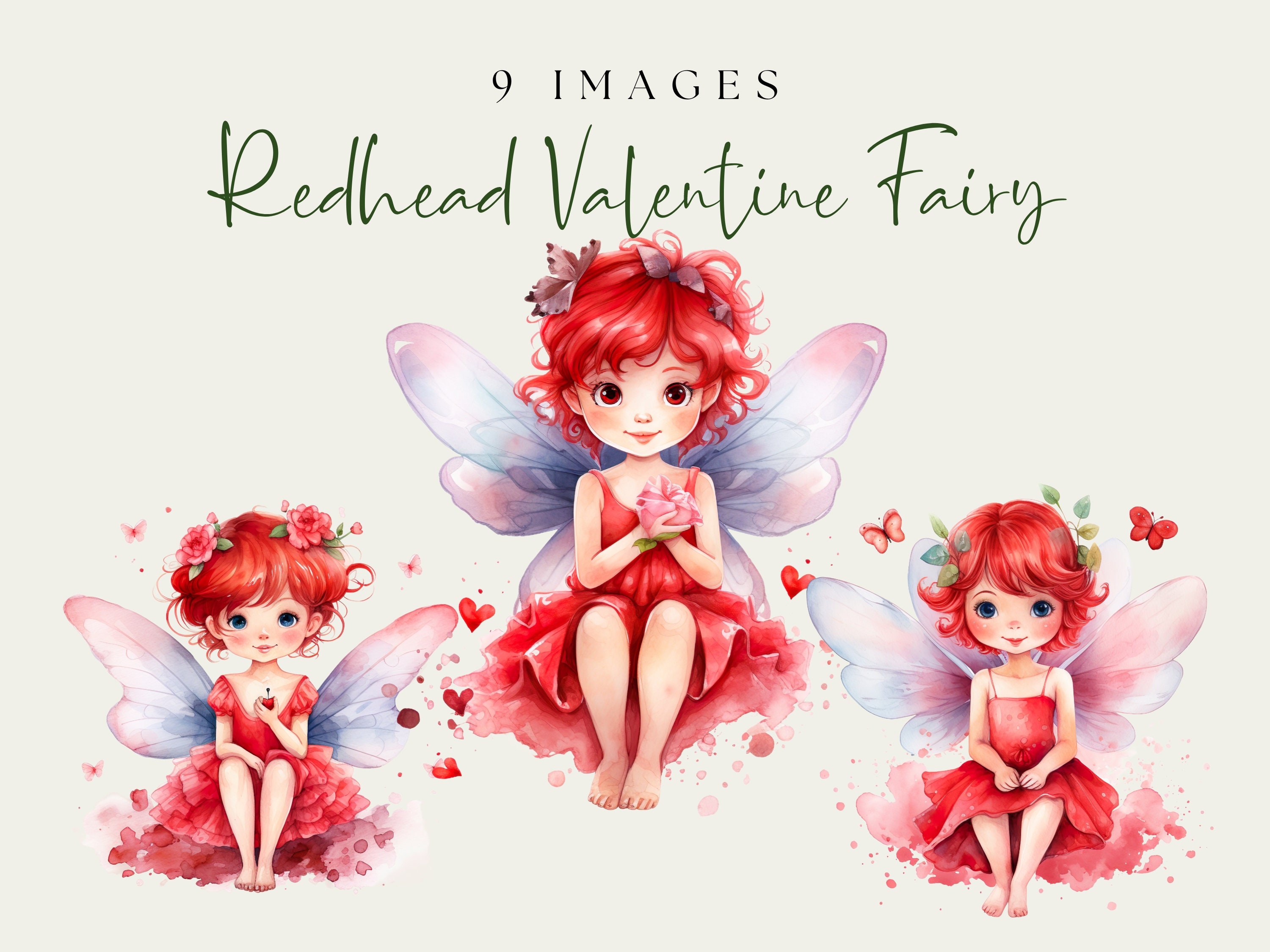 Valentine Fairy Clipart. Pixie Clip Art Bundle. Fantasy Art PNG ...