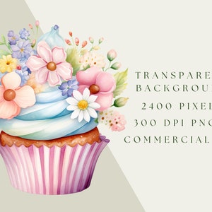 Easter Cupcake Clipart. Pastel Spring Cupcake Images. High Quality Pngs ...