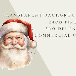Santa Claus Clip Art. Watercolor Vintage Saint Nick Xmas PNG. Holiday ...