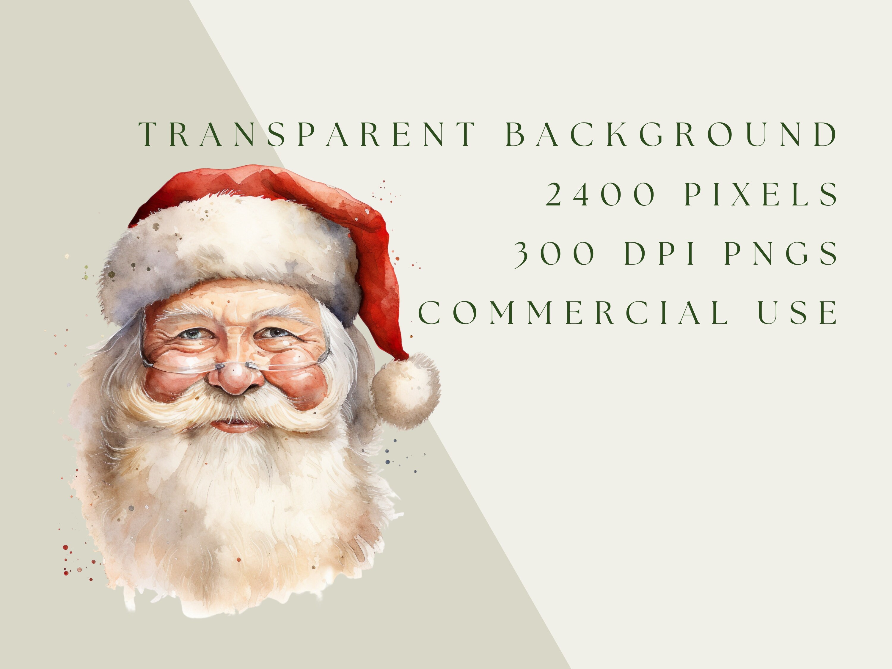 Santa Claus Clip Art. Watercolor Vintage Saint Nick Xmas PNG. Holiday ...