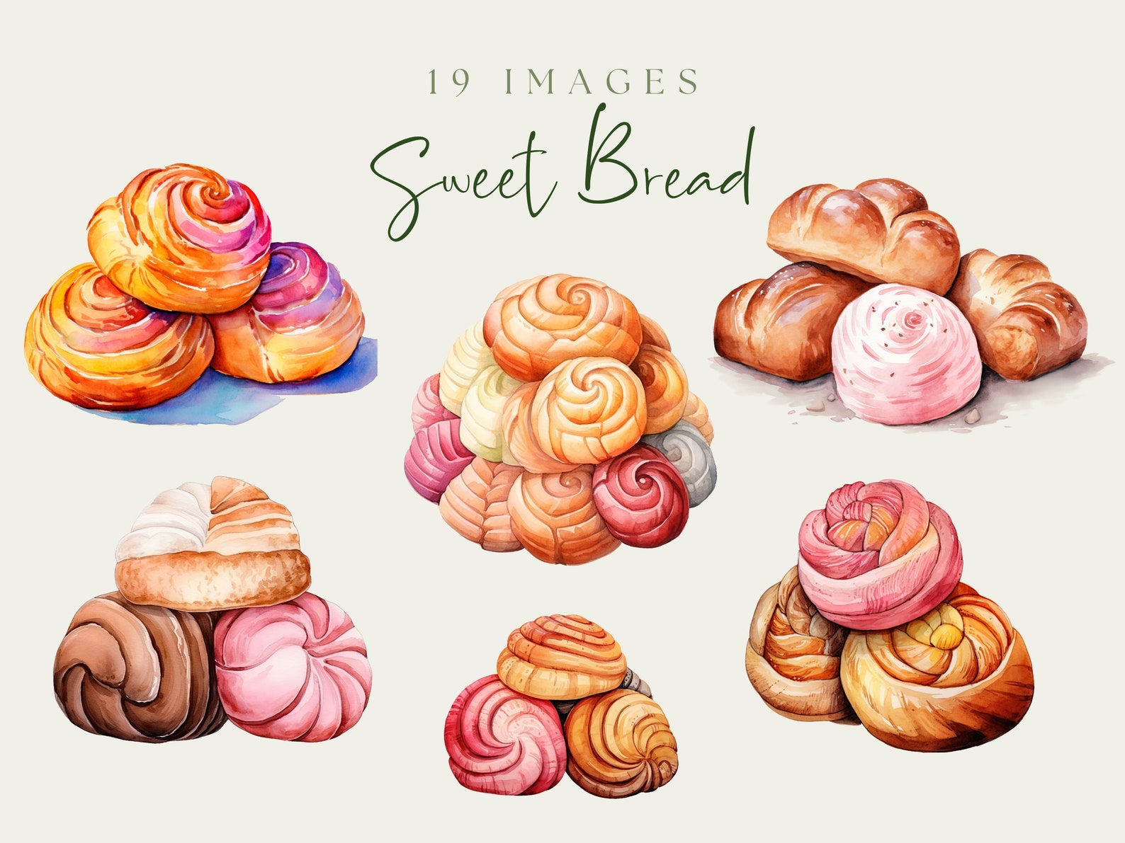 Pan Dulce Clipart. Mexican Sweet Bread Bundle. Mexican Pastries Set ...