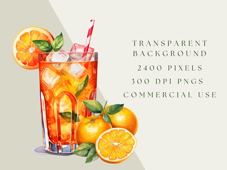 Aperol Clipart. Summer Beverages Bundle. Aperol Spritz PNG. Cocktail ...