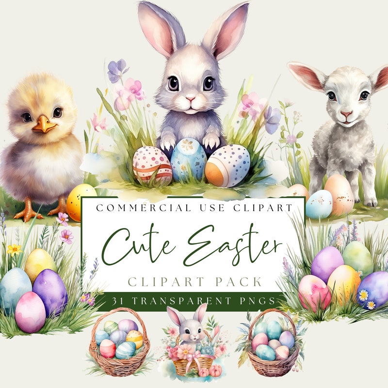 Cute Easter Clipart - Etsy