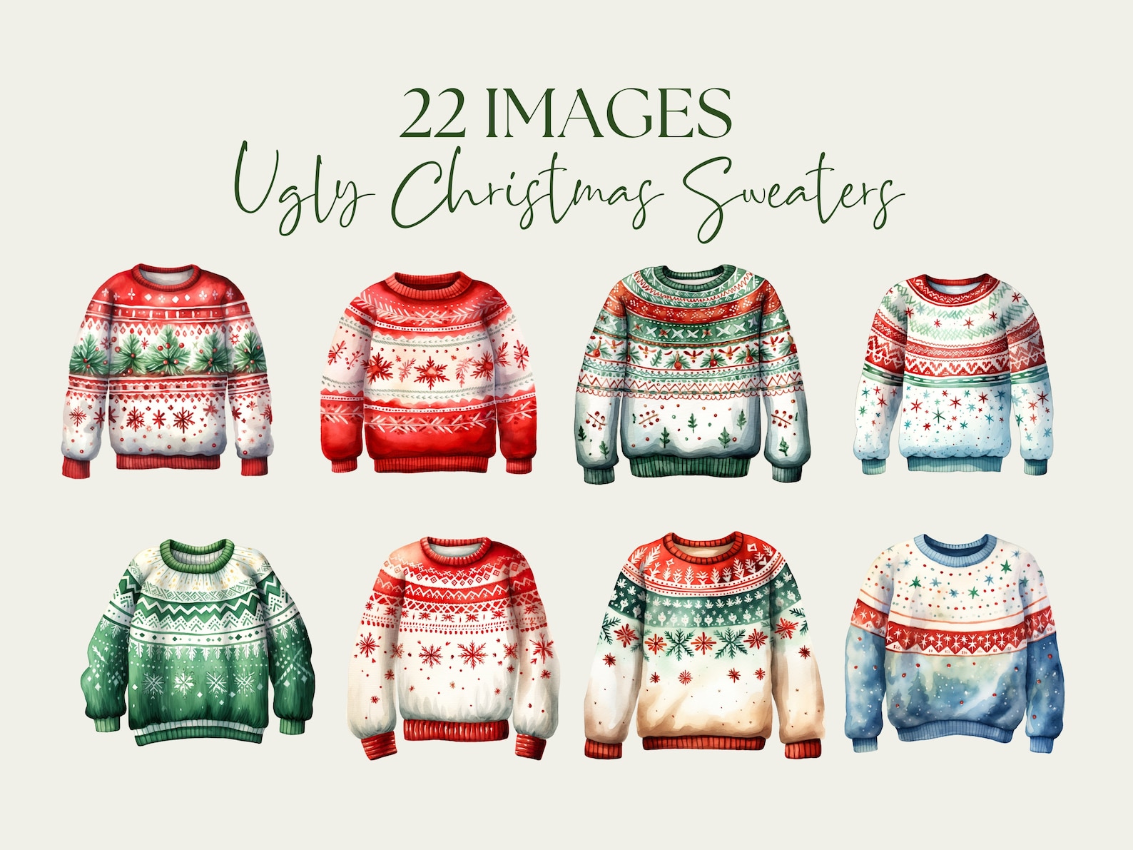 Christmas Jumper Clipart PNG. Watercolor Ugly Christmas Sweater Day ...