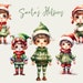 Christmas Elves Clip Art. Watercolor Santa's Helpers Xmas PNG. Holiday ...