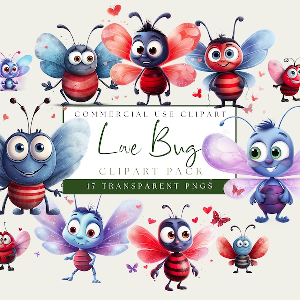 Love Bug Clipart - Etsy