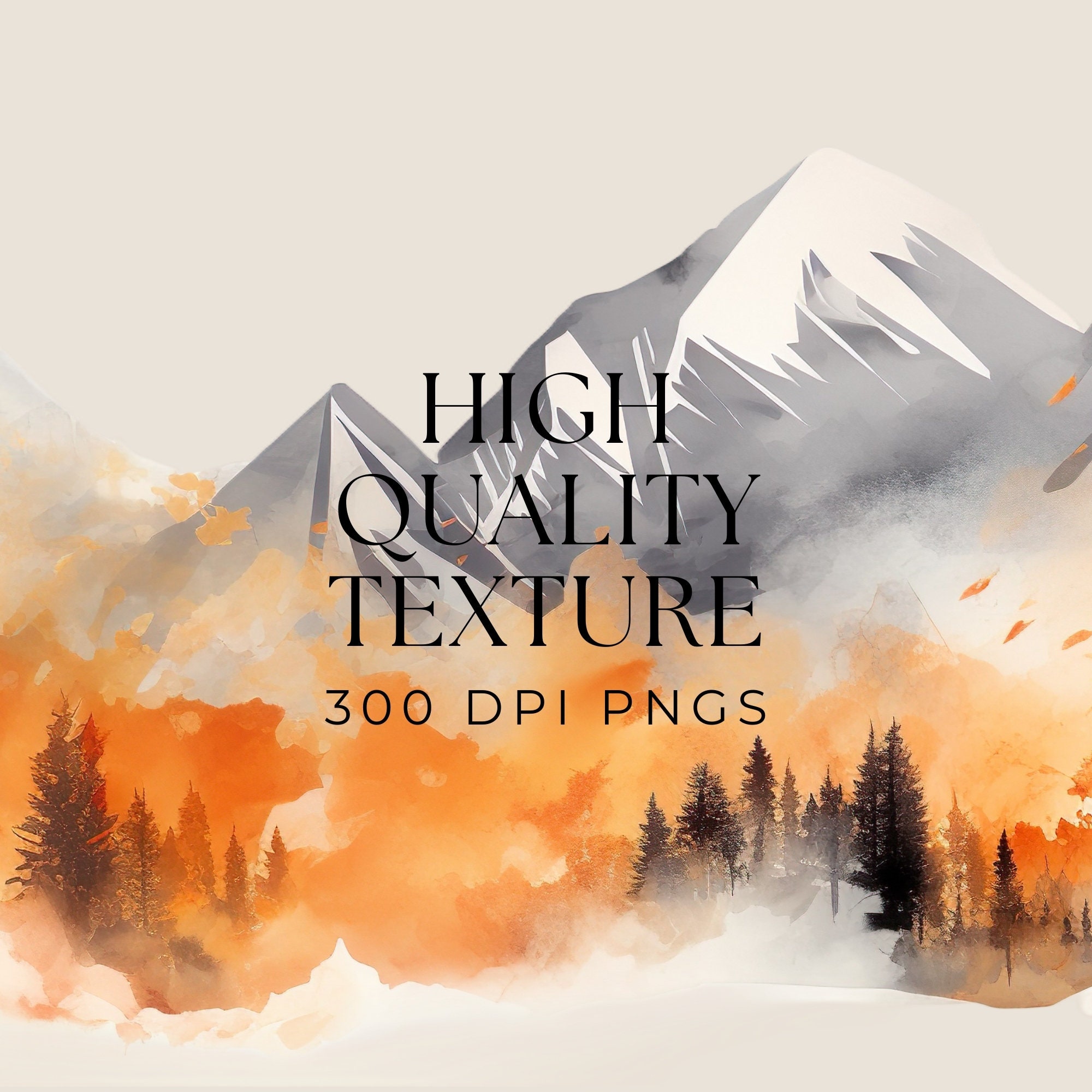 Mountain Border Clipart. Autumn Nature Scenes. Orange Fall Mountain ...