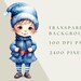 Blue Boy Elf Clipart. Watercolor Christmas Image. Festive Holiday PNG ...