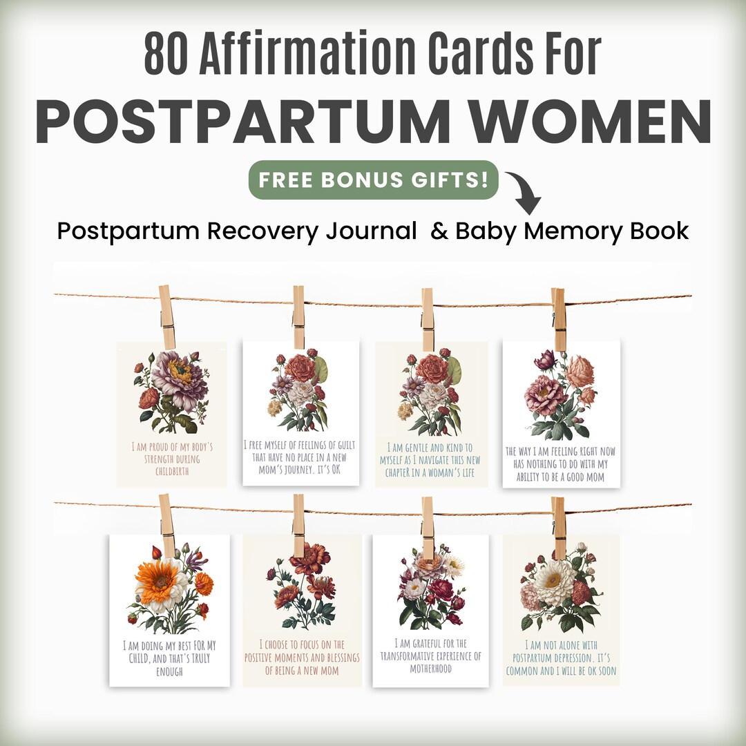 Printable Postpartum Affirmation Cards for Moms Who Are Experiencing ...