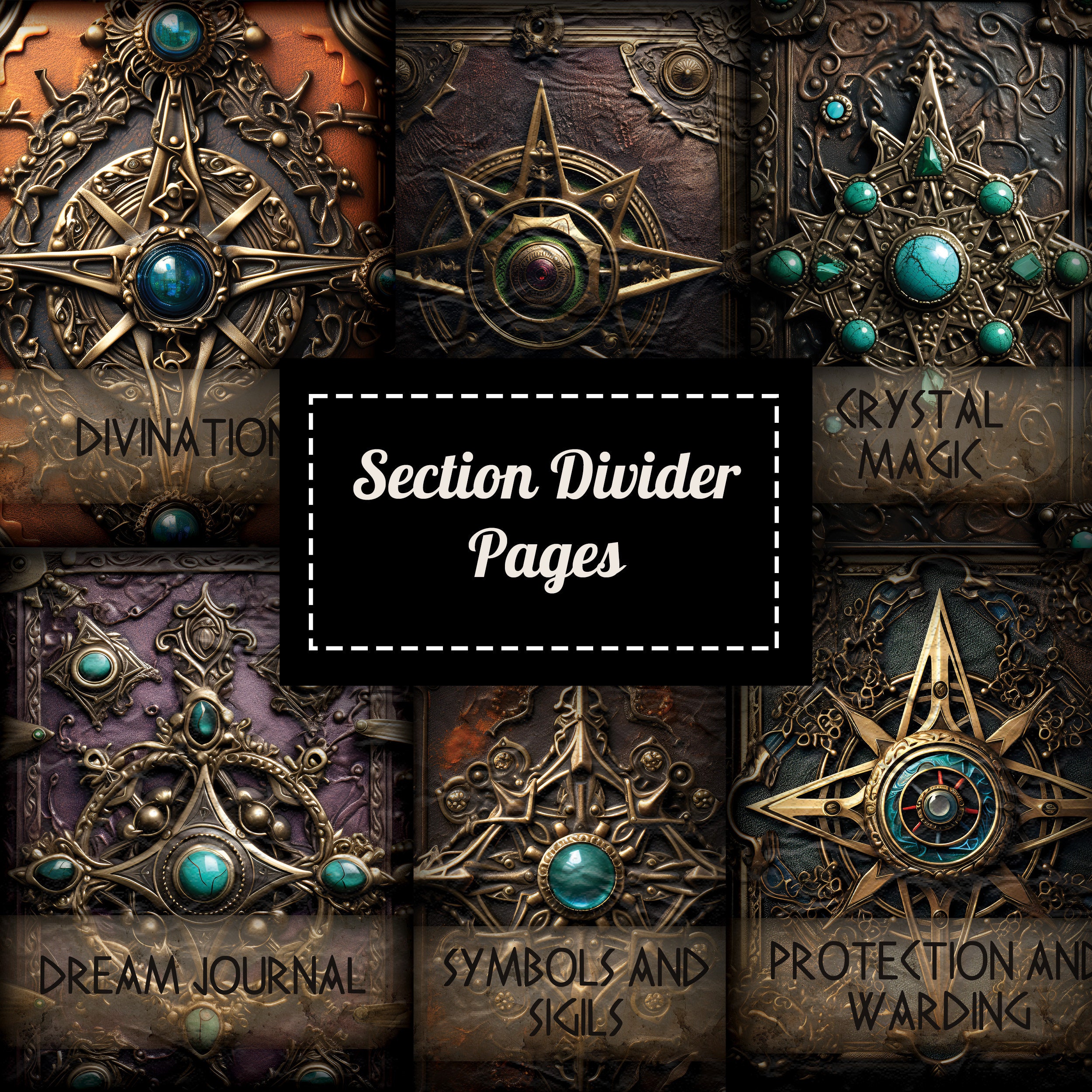 Digital Grimoire Journal, Blank Grimoire Pages, Antique Witch Grimoire ...