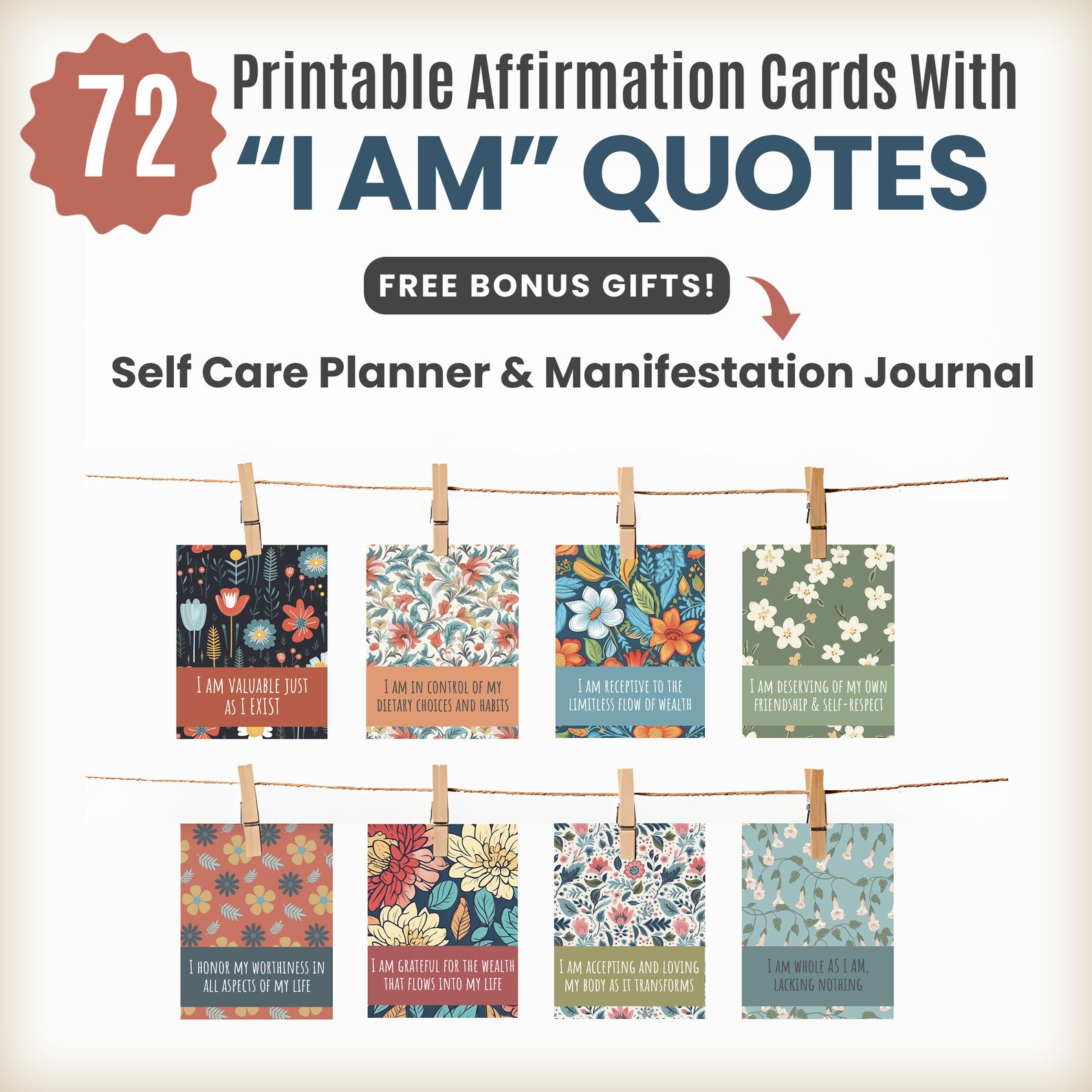 I AM Affirmation Cards Printable - Etsy