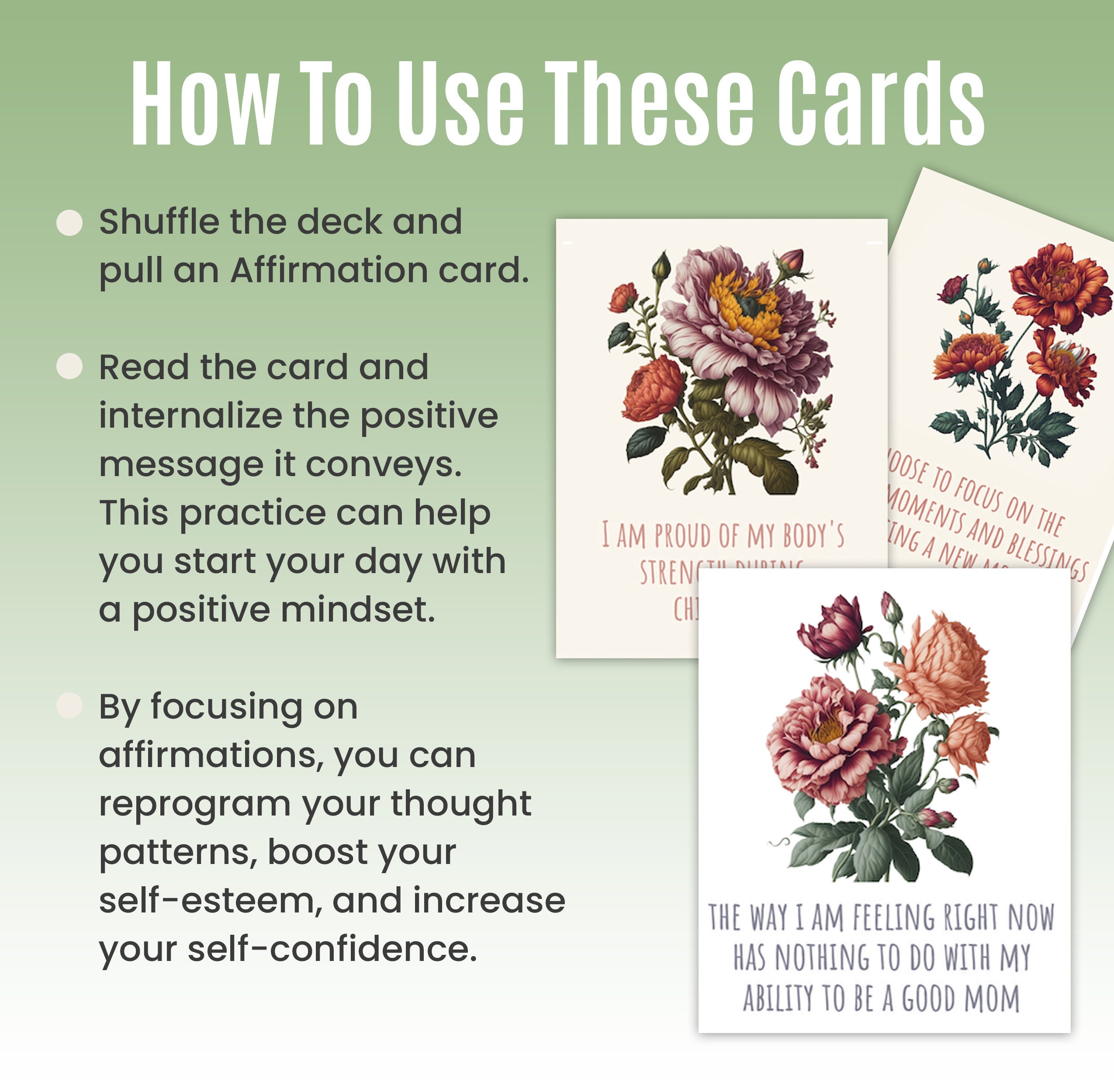 Printable Postpartum Affirmation Cards for Moms Who Are Experiencing ...