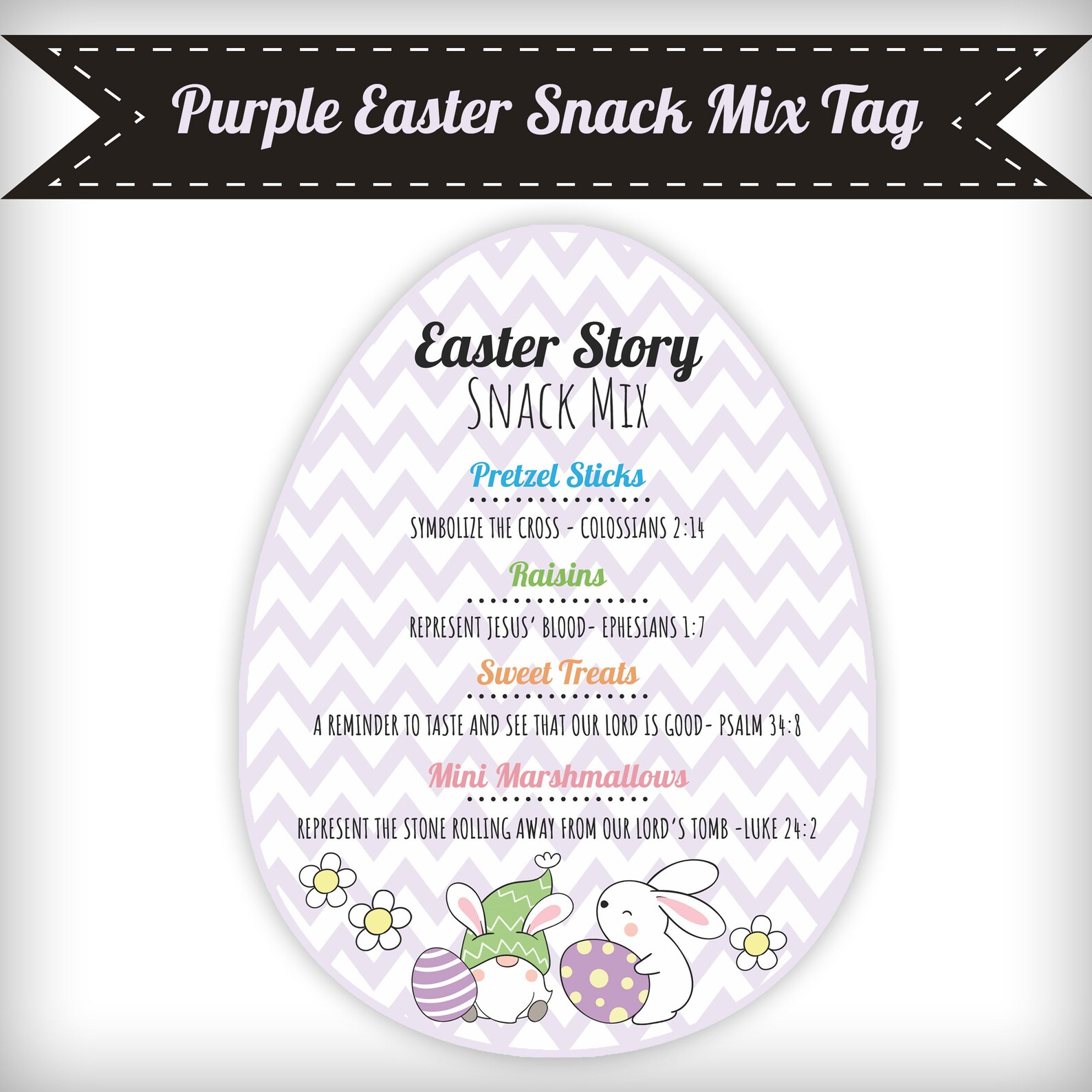Easter Story Snack Mix Printable Tags, Easter Snack Mix Printable Happy ...