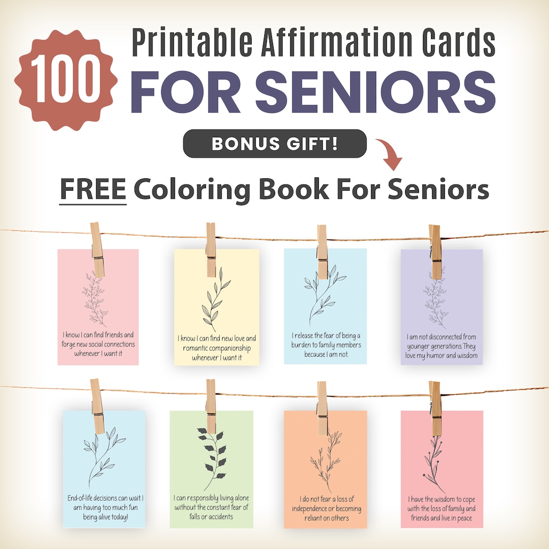 Affirmation Cards Printable for Seniors Positive Affirmation - Etsy