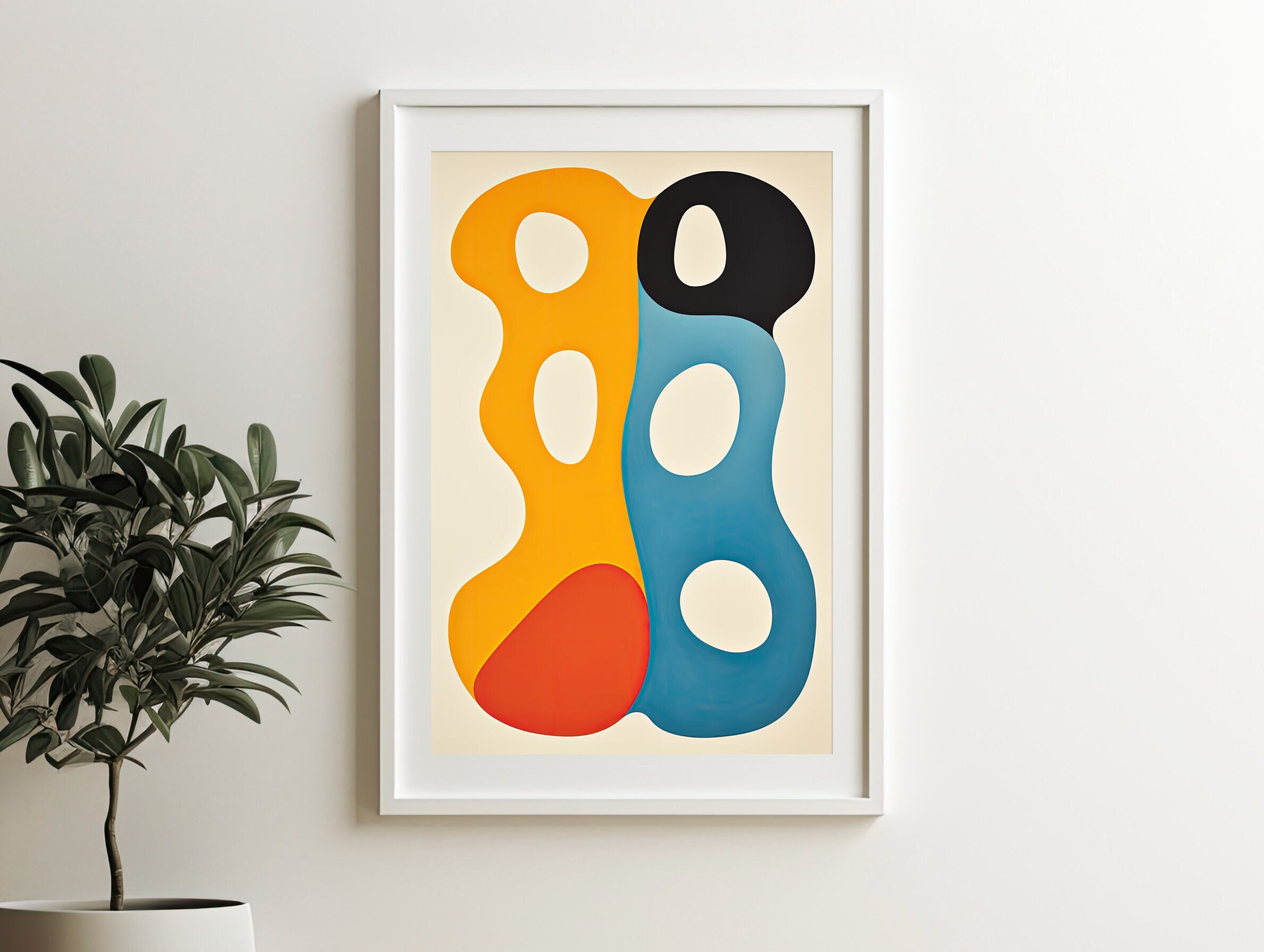 Abstract Shapes Poster Art, Modern Art, Mid Century, Abstract Print ...