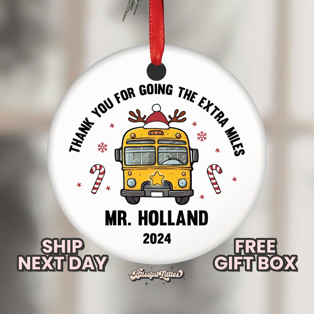 Thank You for Going Extra Mile Ornament, Bus Driver Appreciation Gift ...
