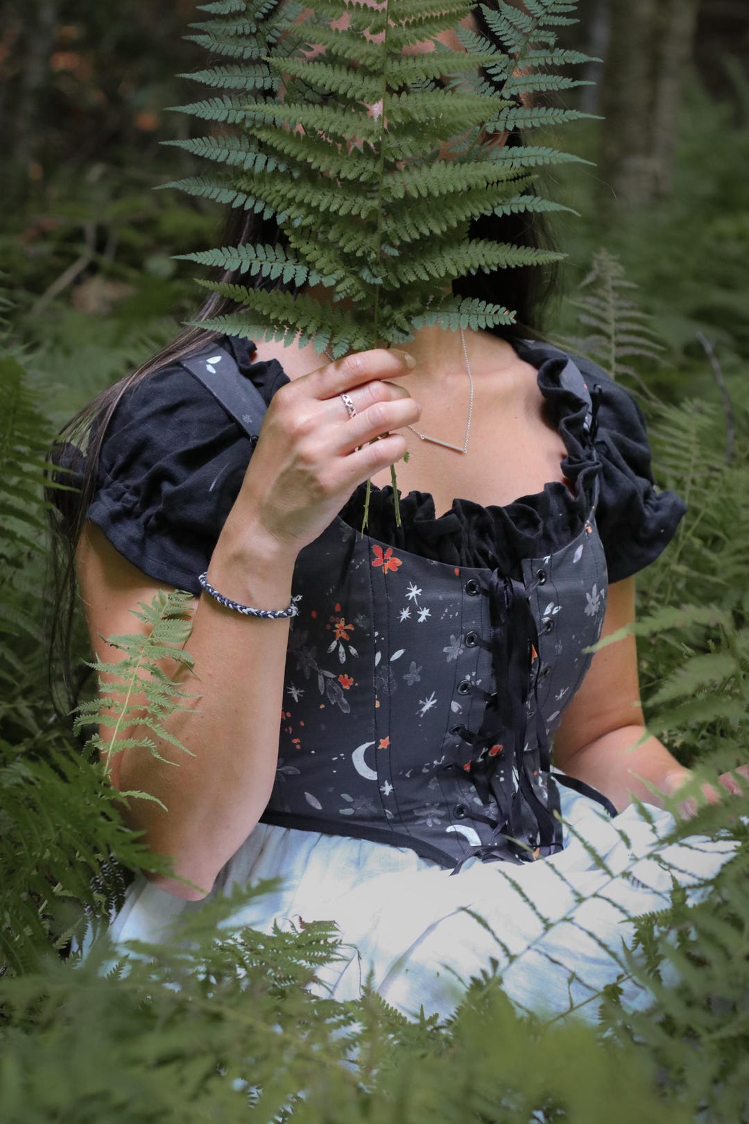 Custom Corset & Linen Milkmaid Skirt and Blouse on and off Shoulder - Etsy